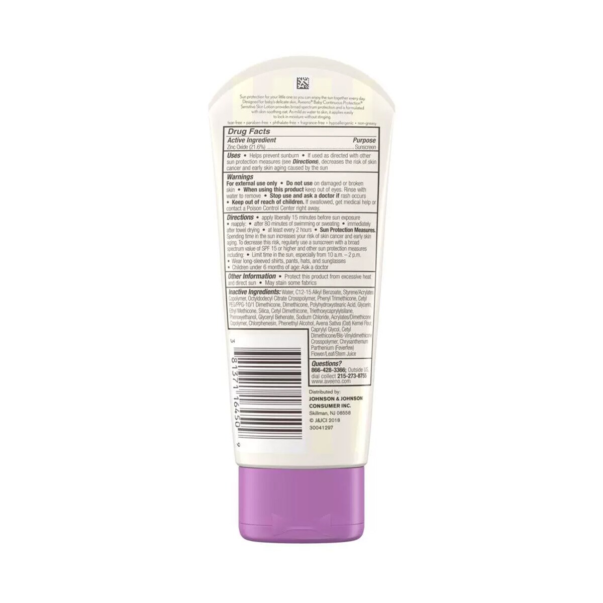 Aveeno Baby Sensitive Skin Sunscreen SPF 50 88ml