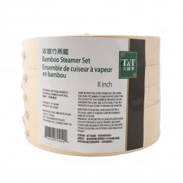 T&T 8In Bamboo Steamer Set 8in
