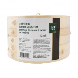 T&T 10In Bamboo Steamer Set 10in