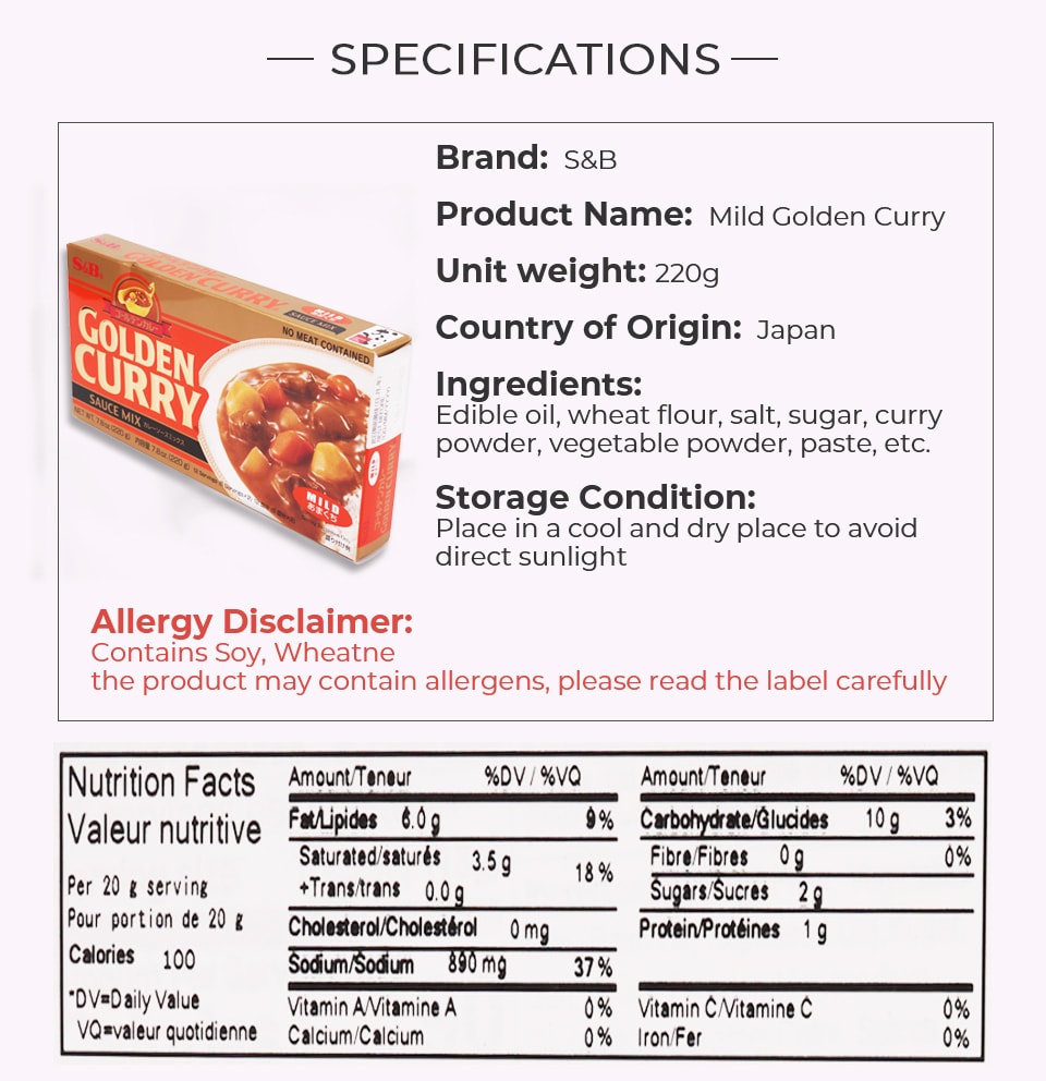 S&B GOLDEN MILD CURRY | T&T Supermarket