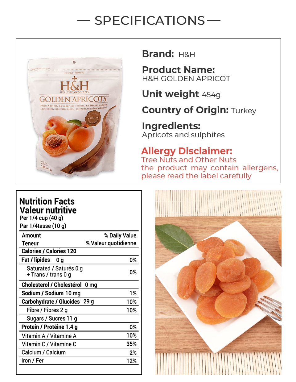 H&H Golden Apricot 454g | T&T Supermarket